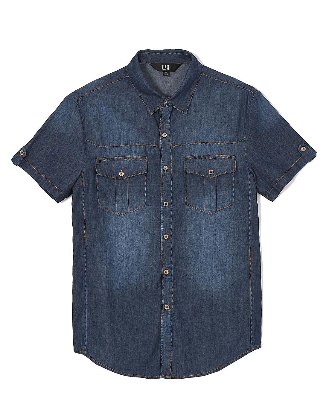 牛仔短袖衬衫,牛仔衬衫,牛仔衬衫搭配_大山谷图库